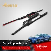 China For 2015-2022 Year Ford Mustang LHD Auto Interior Parts Glossy Black Car Center Console Gear Shift Panel Cover for sale