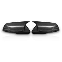 China For Ford Mustang 2015-2022 Year Real Carbon Fiber Glossy Black Car Rearview Mirror Cover Sticker Sides Rearview Cover 2 PCS for sale