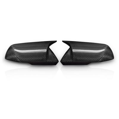 China For Ford Mustang 2015-2022 Year Real Carbon Fiber Glossy Black Car Rearview Mirror Cover Sticker Sides Rearview Cover 2 PCS for sale