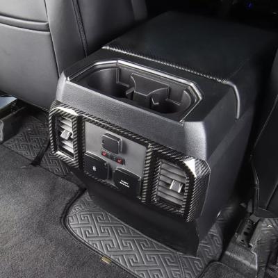China Carbon Fiber Middle Armrest Box Rear Air Vent Frame Trim Cover for Ford F150 Pickup F-150 Raptor 4x4 Car Accessories Suppliers for sale