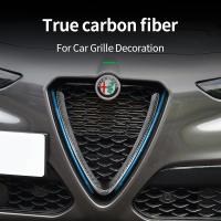 China Carbon Fiber Car Front Center Net V Trim for Alfa Romeo Juliet 2017-2023 Year Car Accessories Sticker Glossy Black for sale