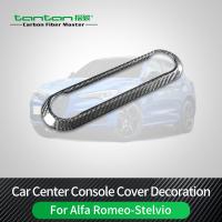 China Carbon Fiber Car Air Conditioning Button Frame Cover for Alfa Romeo-Stelvio 2017-2023 Year Car Accessories Sticker Glossy Black for sale