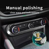 China Carbon Fiber Car Air Conditioning Button Frame Cover for Alfa Romeo-Stelvio 2017-2023 Year Car Accessories Sticker Glossy Black for sale