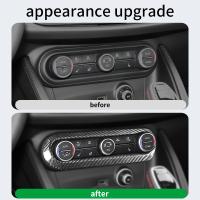 China Carbon Fiber Car Air Conditioning Button Frame Cover for Alfa Romeo-Stelvio 2017-2023 Year Car Accessories Sticker Glossy Black for sale