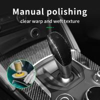 China Carbon Fiber Car Gear Shift Knob Cover 1PCS for Alfa Romeo-Stelvio 2017-2023 Year Car Accessories Sticker Glossy Black for sale
