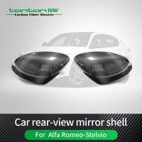 China For Alfa Romeo Stelvio 2017-2019 Year Real Carbon Fiber 100% Dry Carbon Glossy Black Car Rear-view Mirror Cover for sale