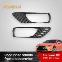 China Car Internal Door Handle Decoration Frame for Lexus RC 2015-2019 Year Carbon Fiber Glossy Black Car Accesorios Interior for sale