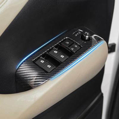 China Carbon Fiber Door Glass Button Control Switch Panel for Toyota Alphard Crown Vellfire 30 MPV Accessories Interior Factory Outlet for sale