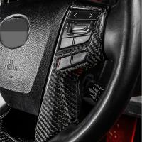 China Carbon Fiber Car Steering Wheel Cover Key Sticker Trim for Toyota Alphard Crown Vellfire 30 MPV 4x4 Car Accessories Wholesale for sale
