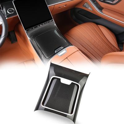 China W223 Carbon Fiber Interior Center Screen Middle Gear Shift Panel for Maybach S480 Mercedes S Class 2021 AMG S400L AMG S450L for sale