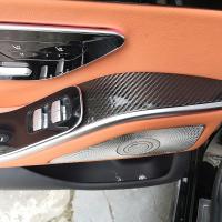 China 2021 W223 Carbon Fiber Door Inner Side Button Bezel Armrest Panel for Maybach S480 Mercedes S400L AMG S450L S Class Accessories for sale