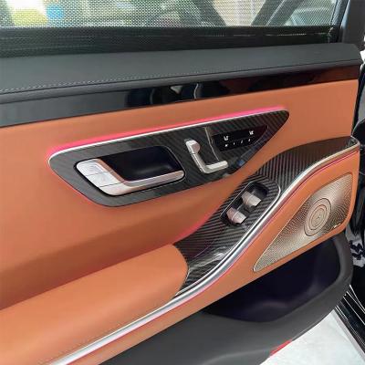 China For Mercedes W223 Carbon Fiber Door Handle Button Panel Maybach S480 S400L S450L AMG S Class Accessories Interior Wholesale for sale
