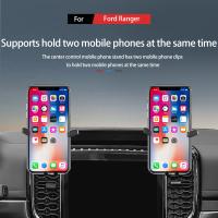 China OEM ODM OBM Factory Outlet Customization ABS Black Dual Phone Stand  Car Phone Holder Support Base for Ford Ranger 2024 for sale