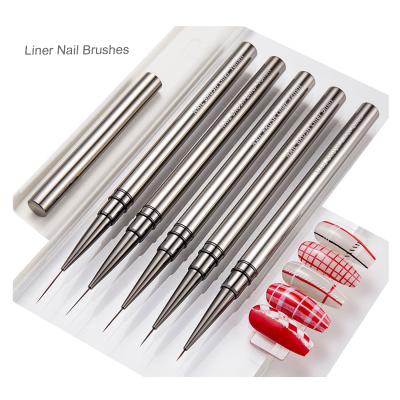 China Focstar Nail Liner Brush 6mm 9mm 12mm 15mm 18mm Nail Design Brushes for sale