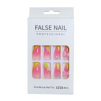 China 24pcs Press On Coffin Artificial False Nails Matte Finish ABS Material Full Cover for sale