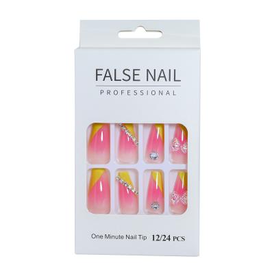 China 24pcs Press On Coffin Artificial False Nails Matte Finish ABS Material Full Cover for sale
