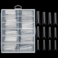 China 240pcs Clear Coffin Nails Extra Long Half Cover Artificial Fake Nails for sale