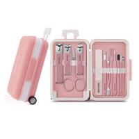 China 12 Pieces Suitcase Manicure Kit Stainless Steel Manicure Pedicure Kit Professional for sale