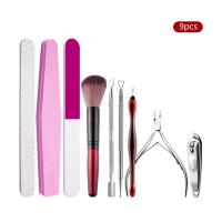 China 4pcs-10pcs Professional Manicure Pedicure Set Nail File Buffer Pusher Brush Kit for sale