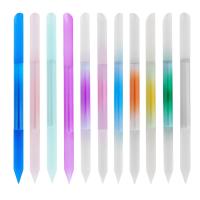 China FOCSTAR Crystal Glass Nail File Polisher Manicure Pen Transparent Colorful Cylinder for sale