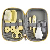 China Yellow 8in1 Infant Nail Kit Safety Nail Clipper Nose Cleaner Toothbrush Nail Scissors for sale