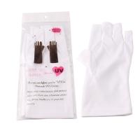 China Polyester White Nail Gloves Professional Anti UV Compatible with Gel Nail Lamp for sale