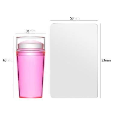 China Nail Art Clear Silicone Stamper Plate Jelly Stamping Scraper Kit For Nail Artist for sale