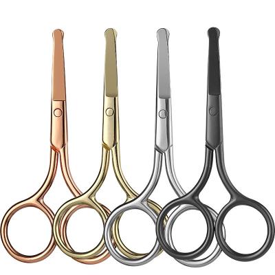 China Mini Makeup Beauty Scissors Round Tips for Nose Eyebrow Moustache Beard Facial Hair Grooming for sale