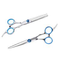 China Customized Logo 6.5 Inch Stainless Steel Hairdressing Scissors with Silicone Ring for sale