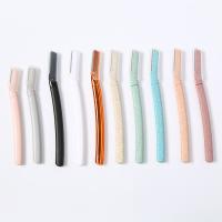 China Long Handle Wheat Straw Microblade Eyebrow Dermaplane Shaving Razor Brow Shaper for sale