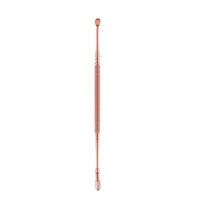 China Customized Logo Double-Ended Rose Gold Ear Wax Removal Earpick Stainless Steel for sale