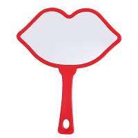 China Personalized HD Plastic Hanging Mirror Small Desk Mirror Red for sale
