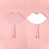 China Personalized HD Plastic Hanging Mirror Small Desk Mirror Red for sale
