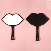 China Personalized HD Plastic Hanging Mirror Small Desk Mirror Red for sale