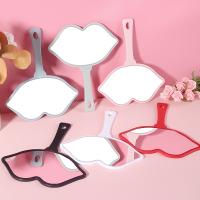 China Personalized HD Plastic Hanging Mirror Small Desk Mirror Red for sale