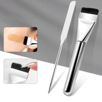 China Silver Customized Thin Foundation Makeup Brush Facial Concealer Brush for sale