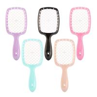 China OEM Plastic Hair Brush Comb Wide Teeth Scalp Massage Comb Hollow Out Design for sale