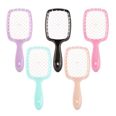 China OEM Plastic Hair Brush Comb Wide Teeth Scalp Massage Comb Hollow Out Design for sale