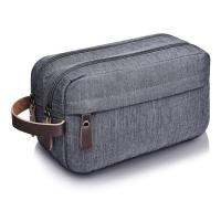 China Waterproof Nylon Travel Toiletry Bag Square Large Toiletry Bag Grey Blue for sale