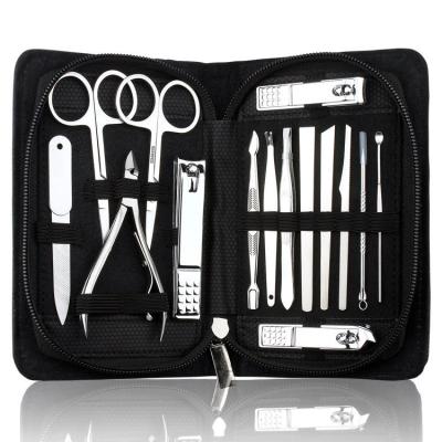 China 15 Pieces Nail Clippers Cleaner Cuticle Grooming Manicure Pedicure Tool Kit for sale