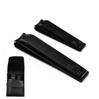 China Nail Cutting Clippers Set 2pcs Thick Strong With Leather Case Finger Toe Nail Maintenance for sale