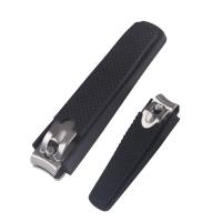 China 5 Colors Anti Splash Manicure Clipper Stainless Steel Nail Cutter Rubber Catcher for sale