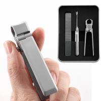 China Blade Large Opening Wide Jaw Design Nail Clipper with Nano Glass Nail File Set for sale