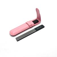 China Single Side Black Nano Glass Nail Shiner Private Label Crystal Filer With Leather Case for sale