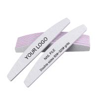 China Half Moon Double Sided Disposable Emery Boards Nail File 100 180 Grits for sale