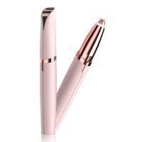 China Stainless Steel Electric Eyebrow Hair Remover Trimmer Razor Rechargeable Gold Plated for sale