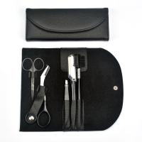 China 5pcs Stainless Steel Eyebrow Razor Set Beauty Scissors Trimmer Comb Grooming Kit for sale