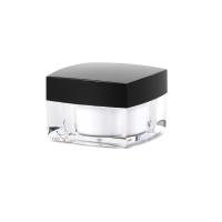 China Silk Printing Square Glass Jar Customized Logo Small Glass Cosmetic Jars for sale