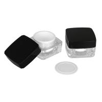 China Silk Printing Square Glass Jar Customized Logo Small Glass Cosmetic Jars for sale