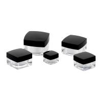 China Silk Printing Square Glass Jar Customized Logo Small Glass Cosmetic Jars for sale